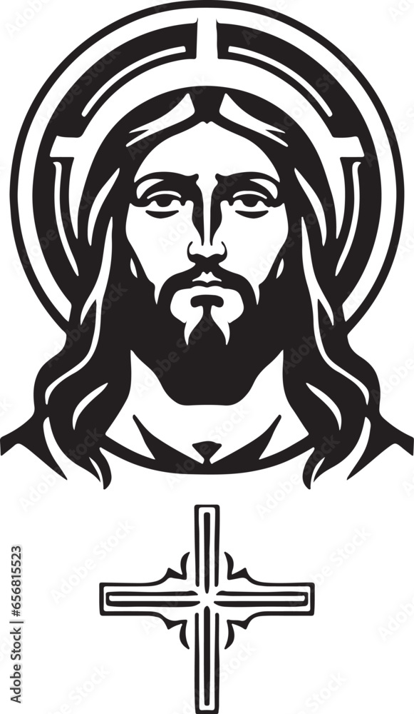 Jesus Christ in a beautiful and elegant vector form Stock Vector ...