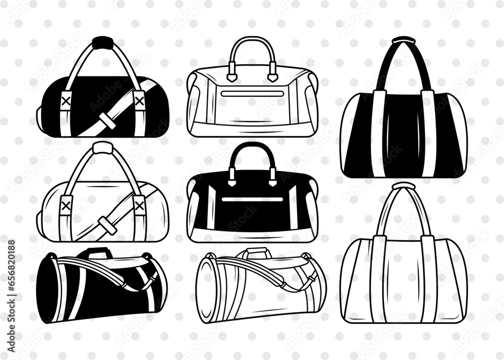 Duffel Bag SVG, Duffel Bag Silhouette, Bag Svg, Travel Bag Svg ...