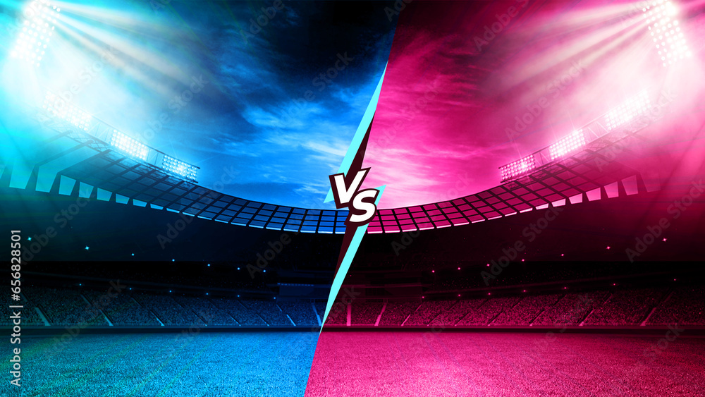 Cricket template for team battle match. Cricket background with stadium ...