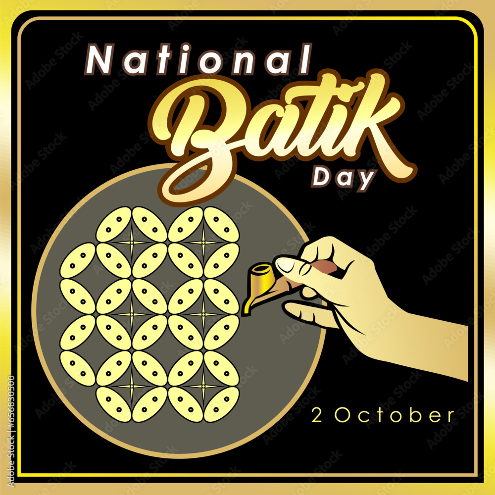 Poster design template for Indonesian National Batik Day, October 2 ...