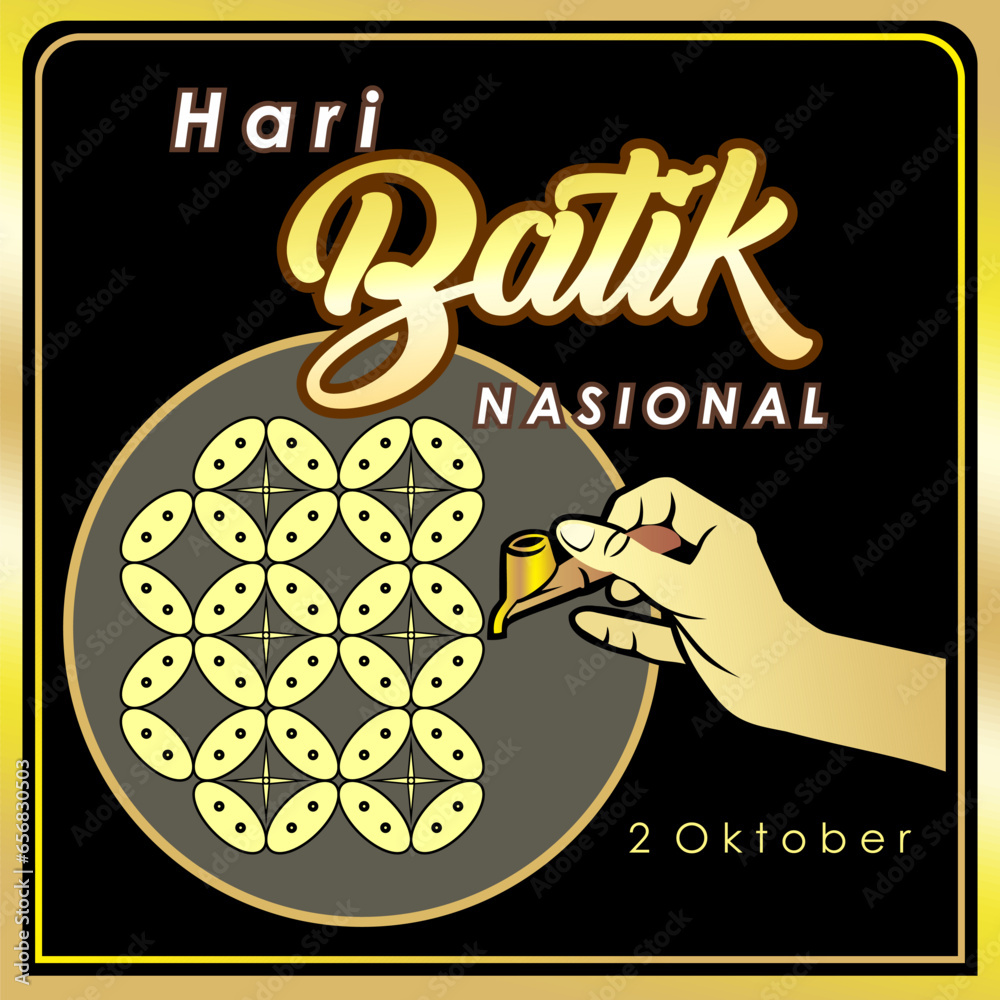 Poster design template for Indonesian National Batik Day, October 2 ...