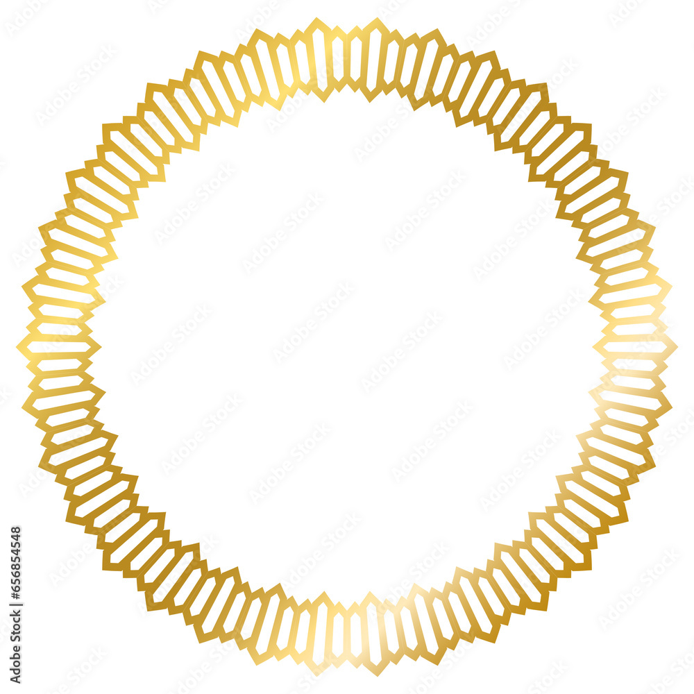 decorative frame greek circle golden frame isolated on white background ...