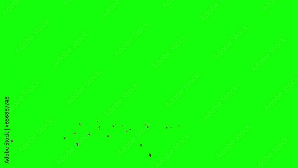 Thrown rocks debris, small pieces of stone rocks falling from left side ...