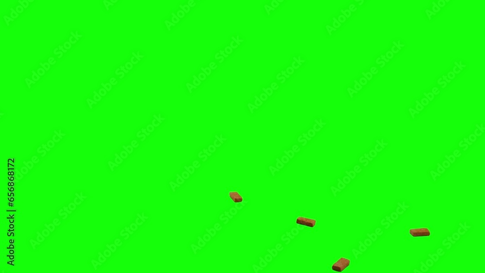 Bricks sliding in from left side of the screen and scattering on ...