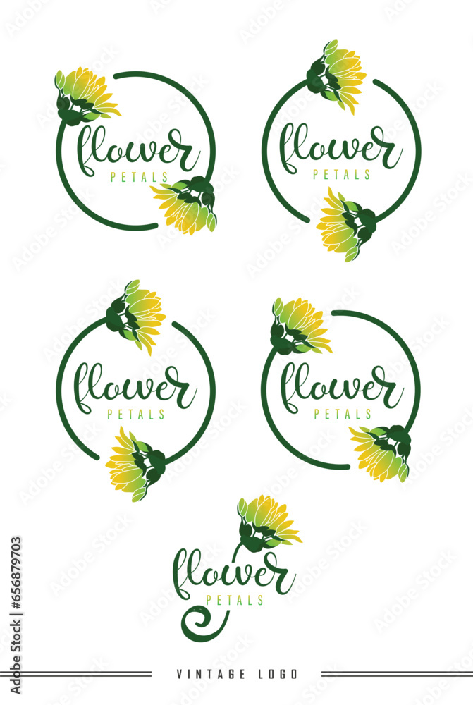 Botanical circle frame. Hand drawn round line border, leaves and ...