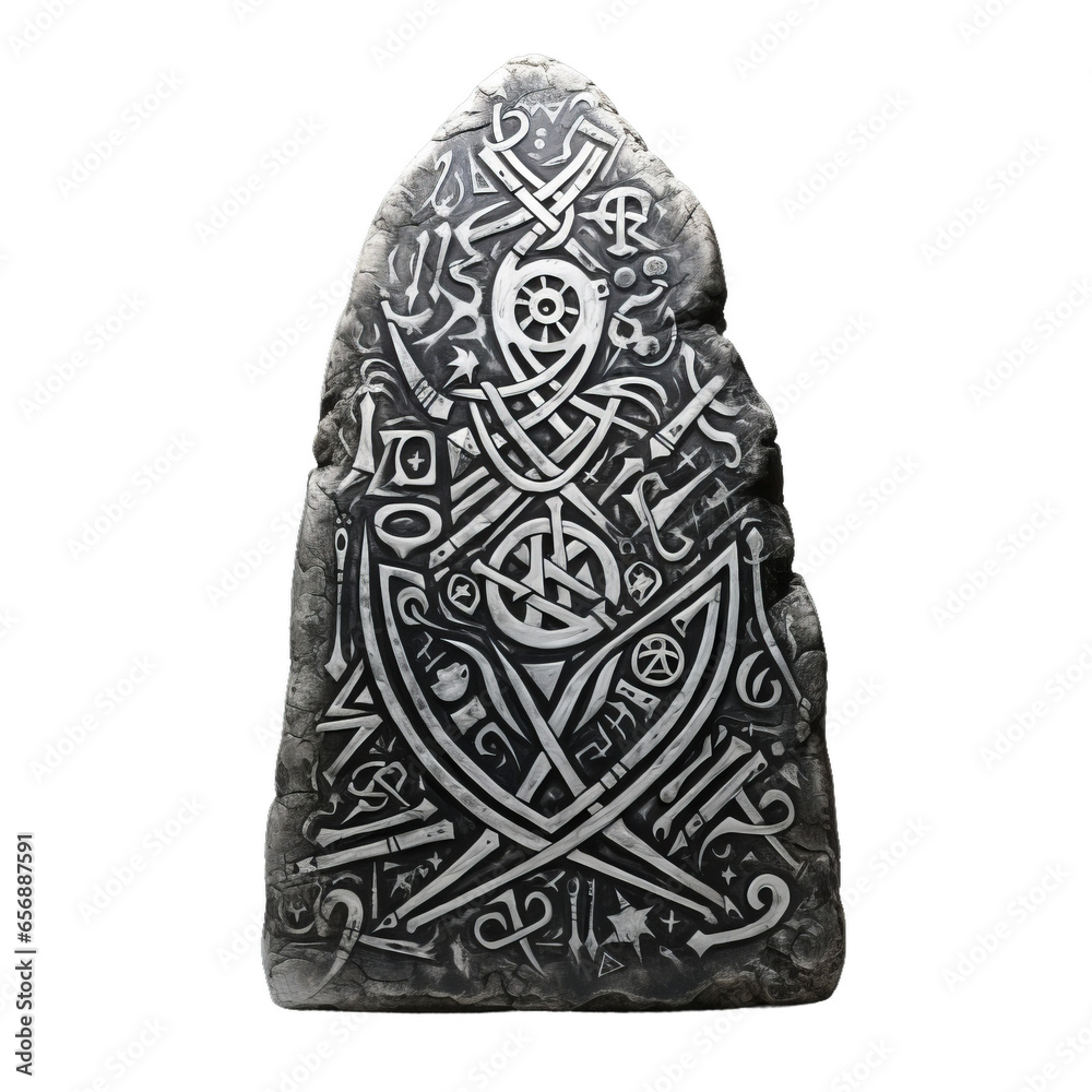 Runestone isolated on transparent background. Generative AI image Stock ...