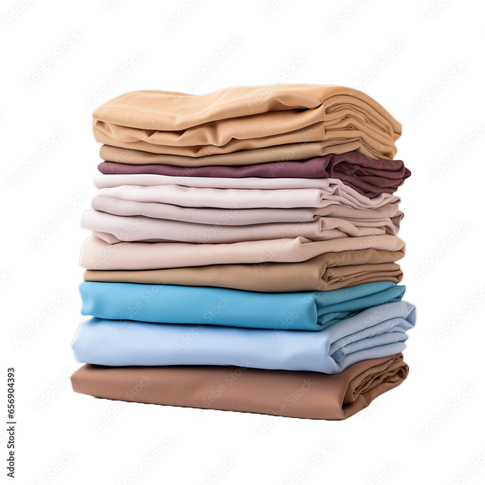 Stack of clean clothes on transparent background. Clean Laundry ...