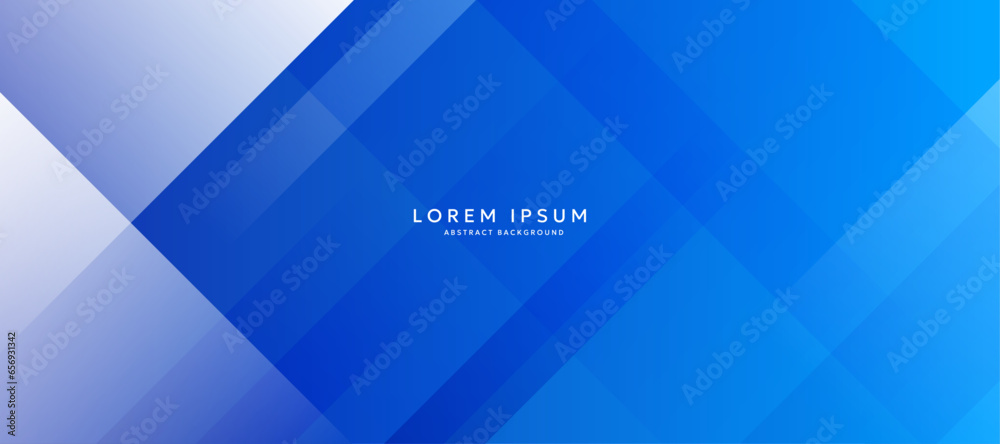 Abstract blue and white gradient background. Modern blue square lines ...
