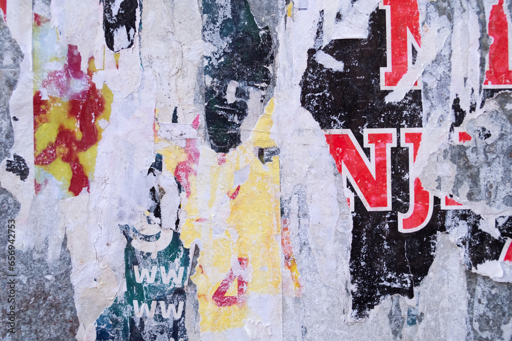 Ripped street poster background. Torn abstract and grungy paper ...