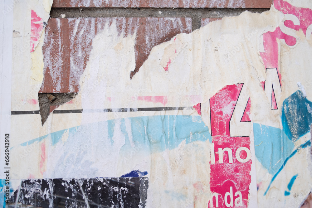 Ripped street poster background. Torn abstract and grungy paper ...