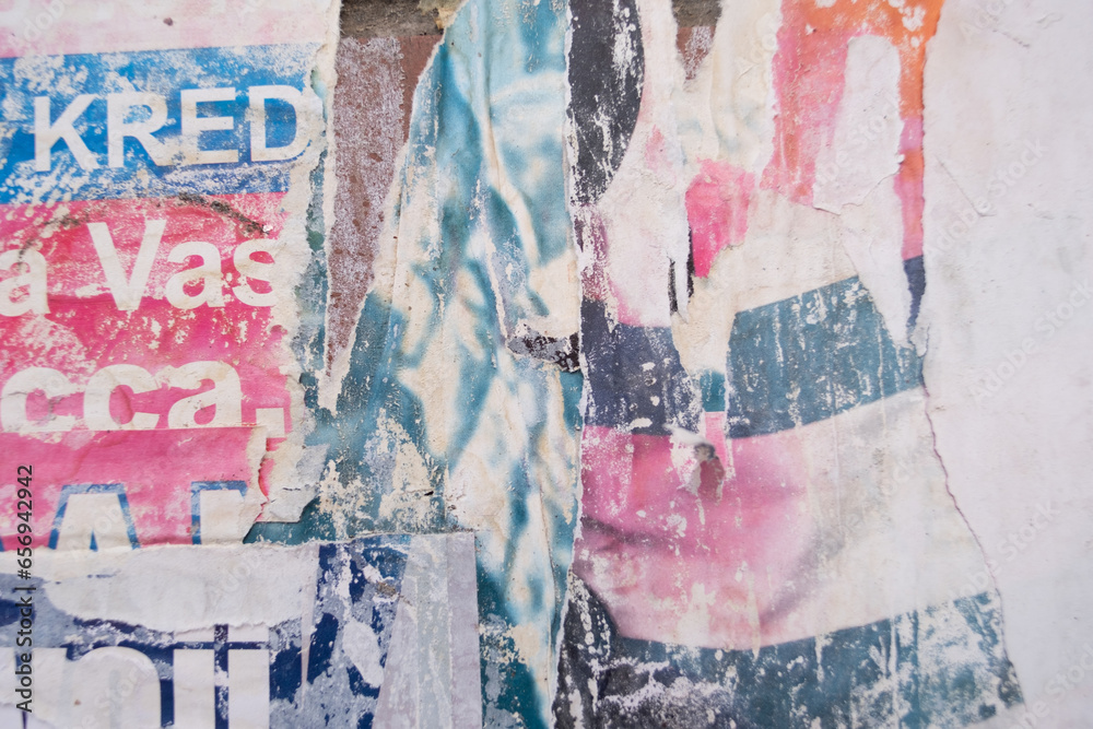 Ripped street poster background. Torn abstract and grungy paper ...