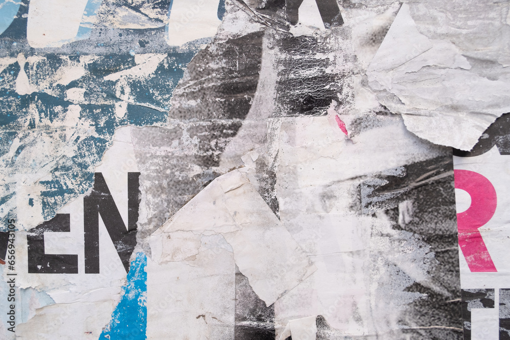 Ripped street poster background. Torn abstract and grungy paper ...