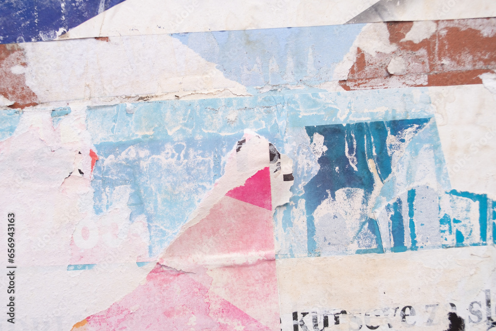 Ripped street poster background. Torn abstract and grungy paper ...