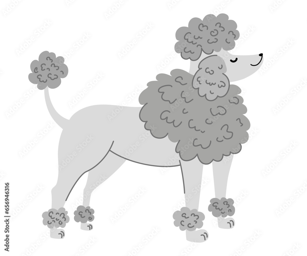 Dog poodle. Pets, animals, canine theme design element in contemporary ...