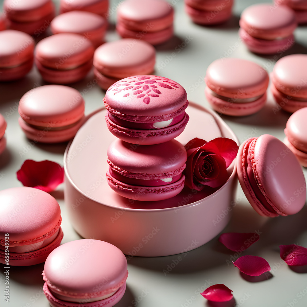 delicate raspberry and rose-flavored macarons, filled with a light ...