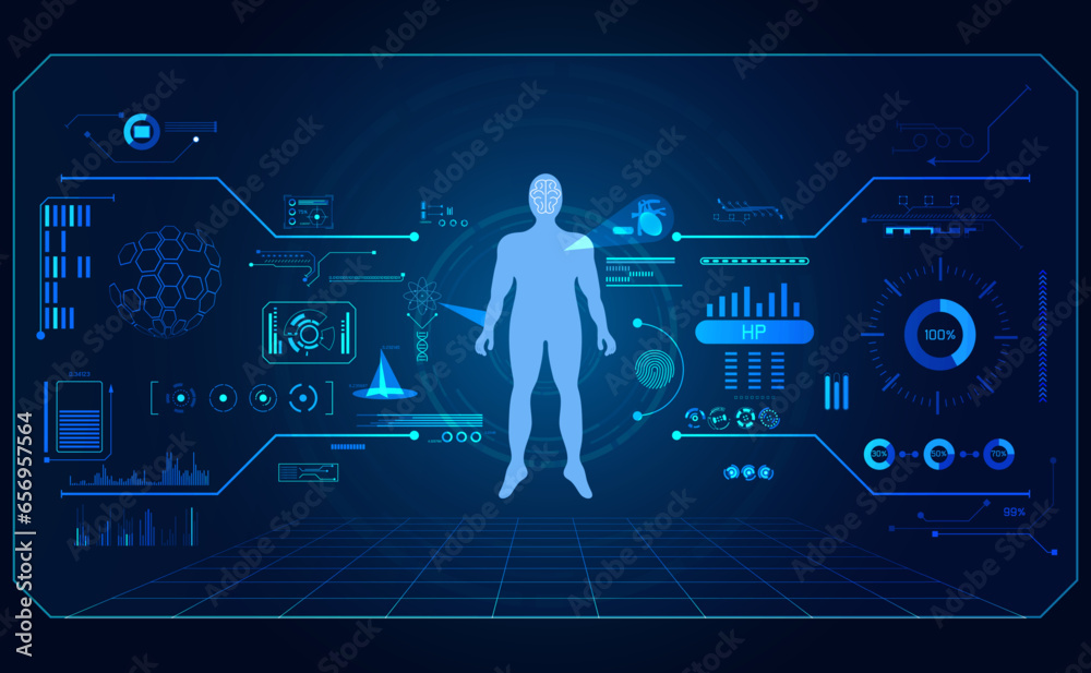 abstract technology ui futuristic concept human health hud interface ...