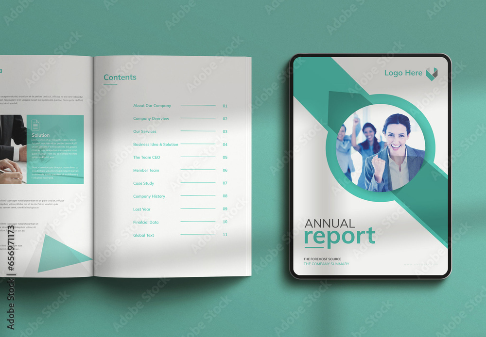 Annual Report Stock Template | Adobe Stock