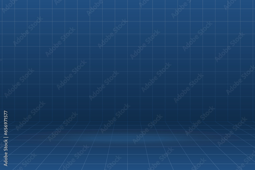 Blue background with bright, cool white grid lines creating a square ...