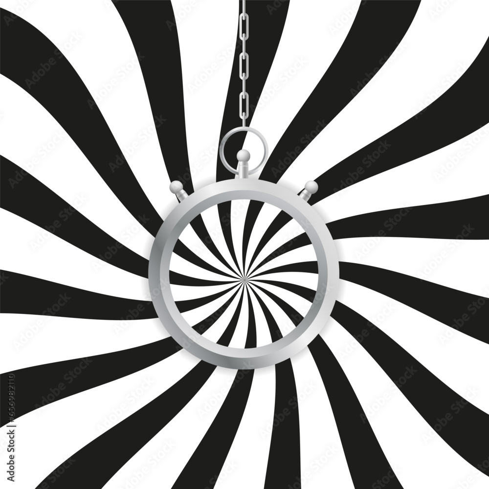 Vetor de Hypnosis concept. Watch on a chain. Golden pocket watch. Mind ...