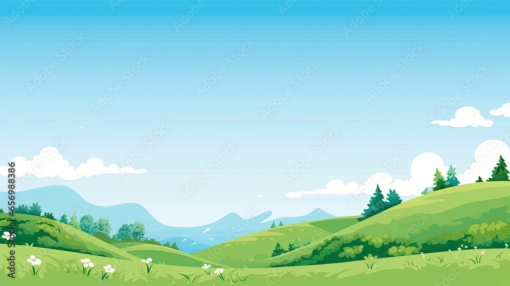 Cartoon landscape scene for desktop Stock Illustration | Adobe Stock