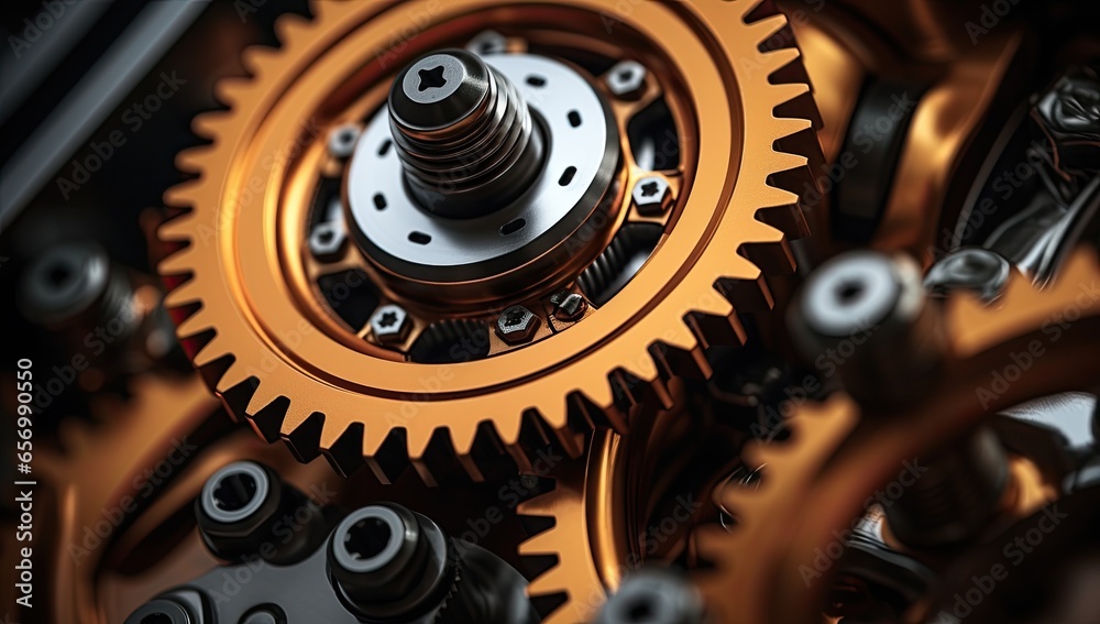 Mechanical gear mechanism in 3D virtual reality Stock Illustration ...