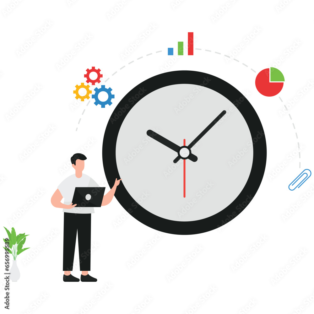 The Man Setting Deadline Illustration Portrays A Focused Individual At