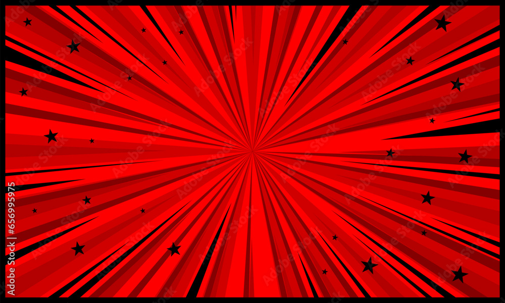 Comic cartoon red background template design Stock Vector | Adobe Stock