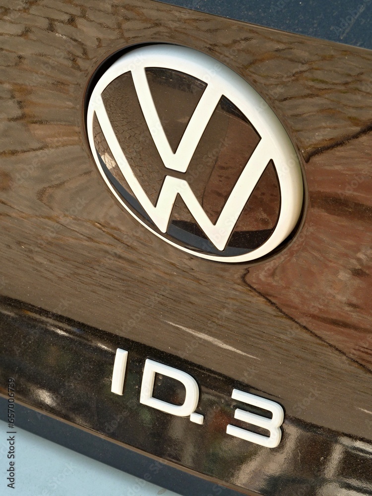 Logo and name branding Volkswagen ID3 Stock Photo | Adobe Stock