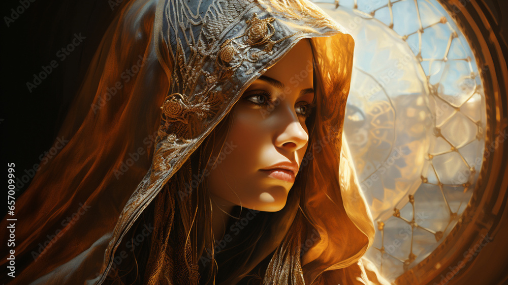 "Oracle's Vision": A seer gazes into the beyond, interpreting the signs ...