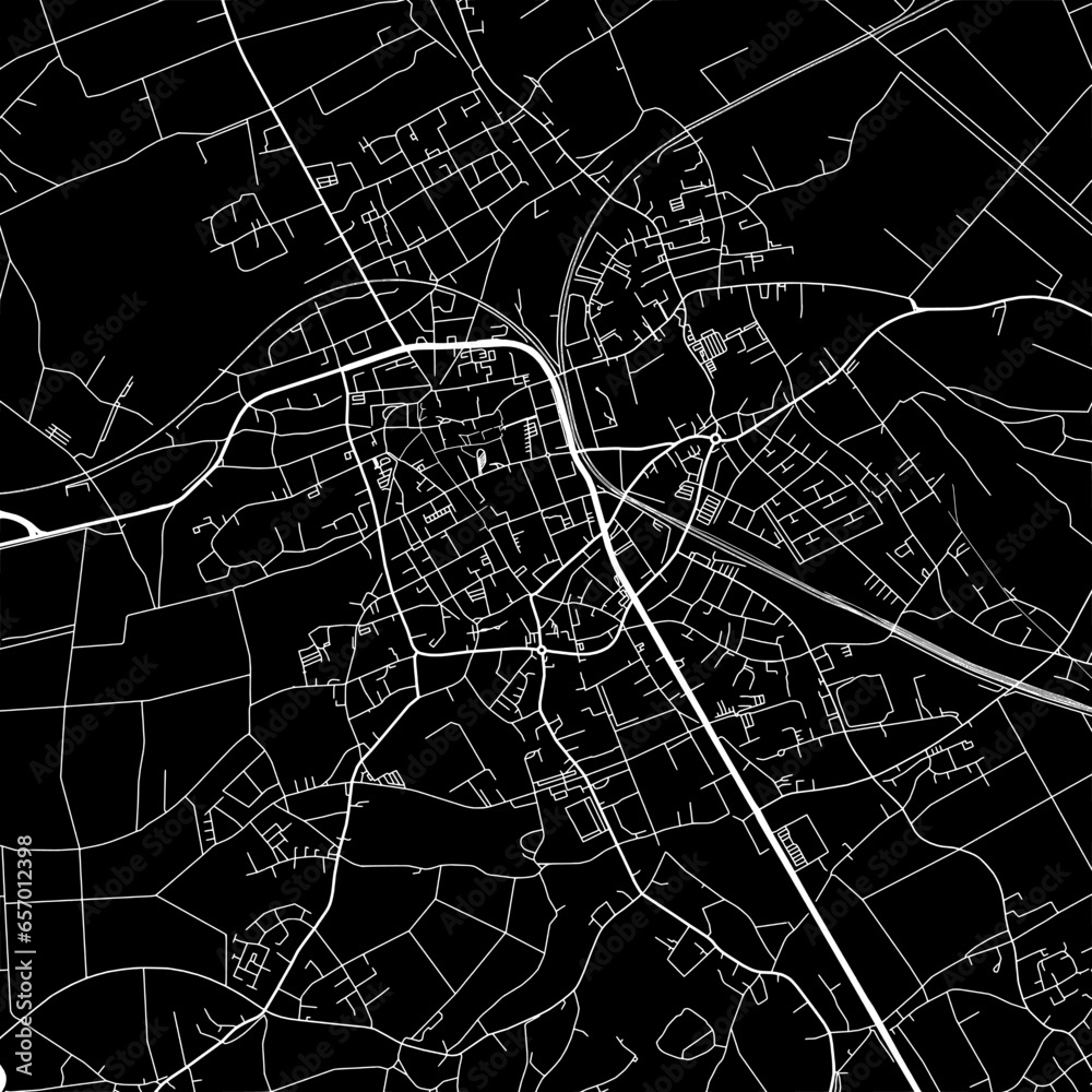 1:1 square aspect ratio vector road map of the city of Viersen in ...