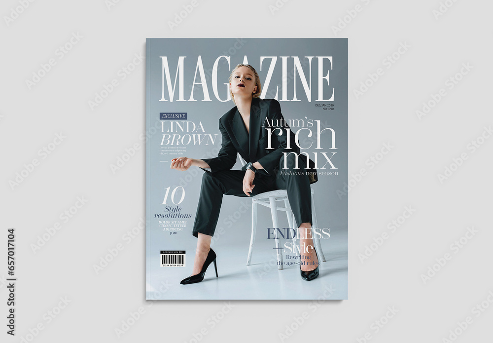 Fashion Magazine Cover Layout Stock Template | Adobe Stock