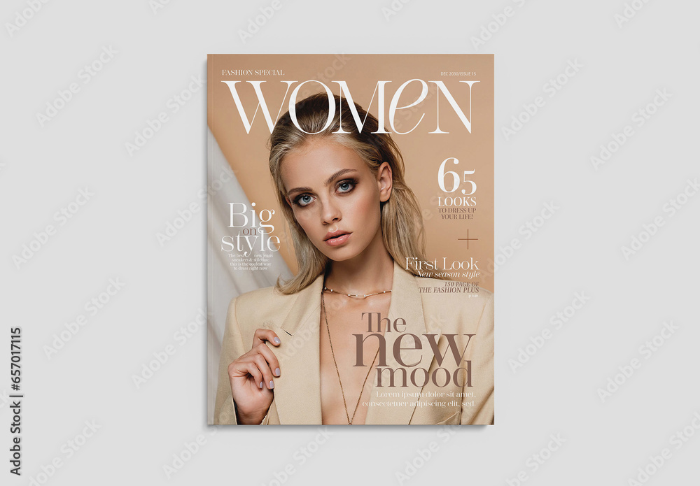 Fashion Magazine Cover Layout Stock Template | Adobe Stock