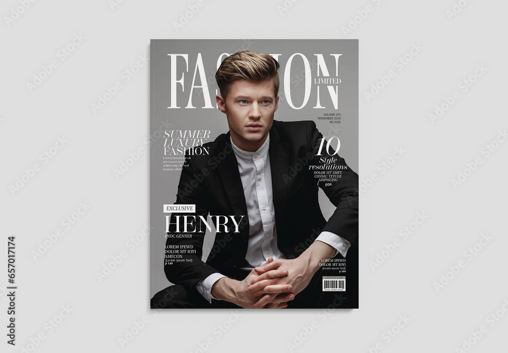 Fashion Magazine Cover Layout Stock Template | Adobe Stock