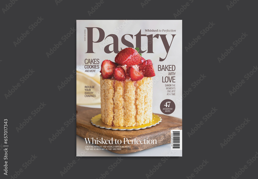 Cooking Food Magazine Cover Layout Stock Template | Adobe Stock