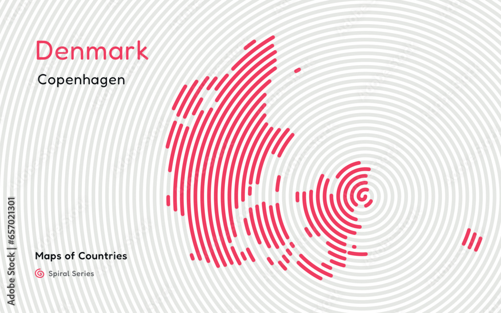 Creative map of Denmark, Political map. Copenhagen. Capital. World ...