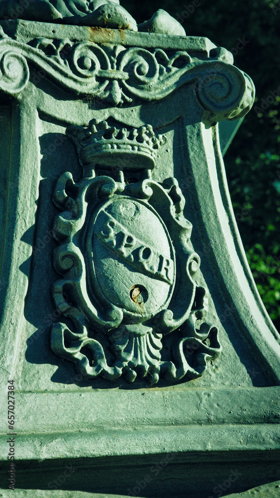 Rome, Italy. Roman symbol SPQR, Italian architecture detail Stock Photo ...