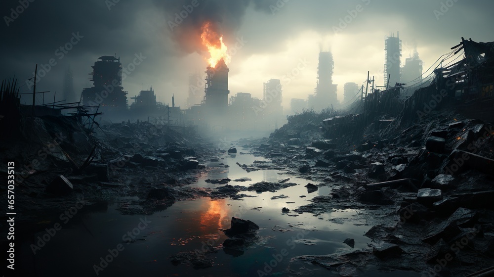 Fondo conceptual de un mundo contaminado. Generado por IA. Stock ...