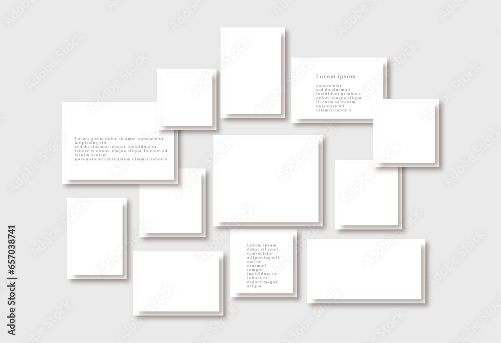 Vector photo collage template moodboard pictures grids vector ...