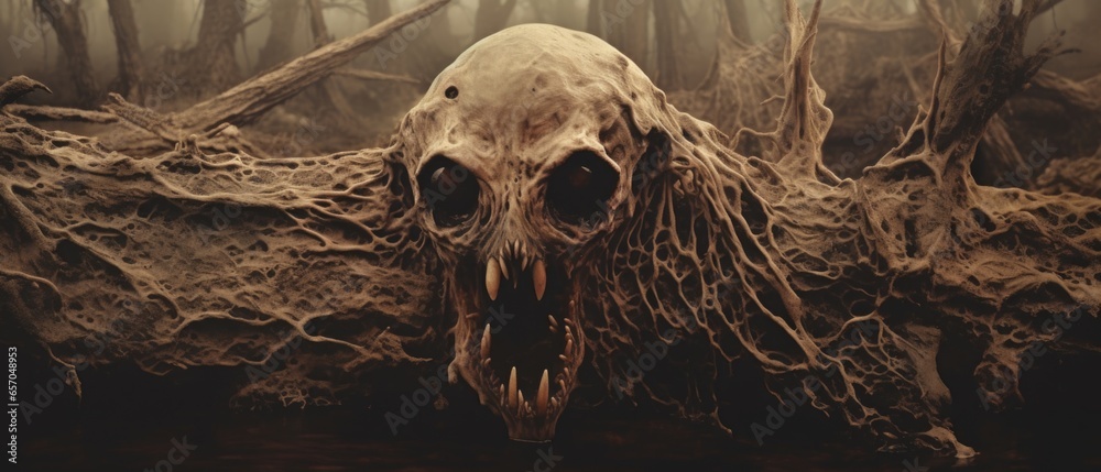 Imaginary carnivorous fungus taking on the shape of a rotting human ...