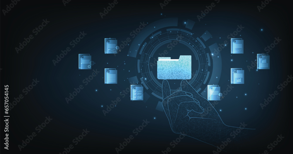 Document management and digital document paperless operation concept ...