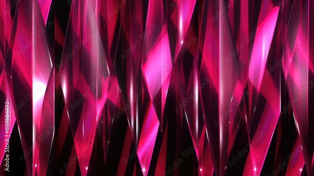Pink crystal abstract on black background. Gemstones crystals magenta ...