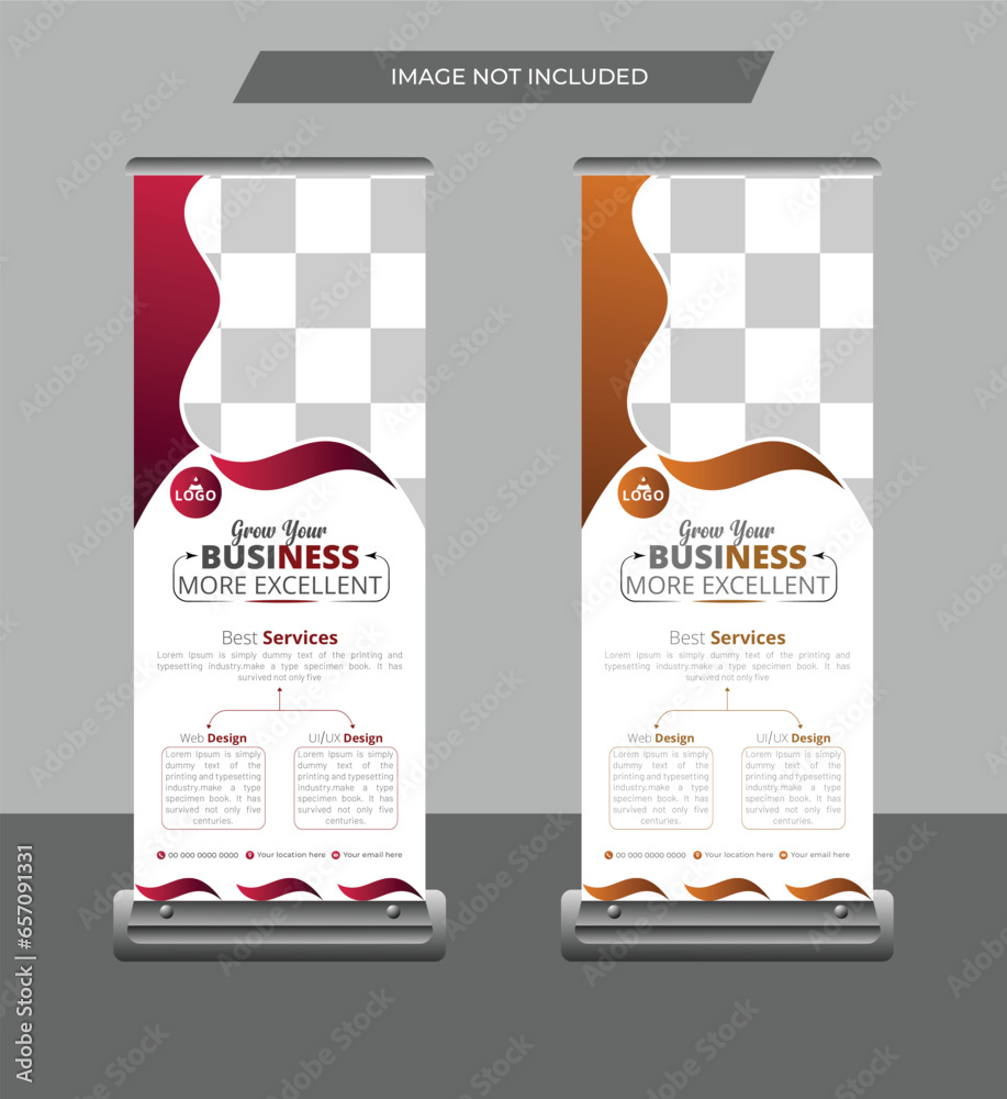 Professional modern roll up banner design, creative business agency roll up banner template ...