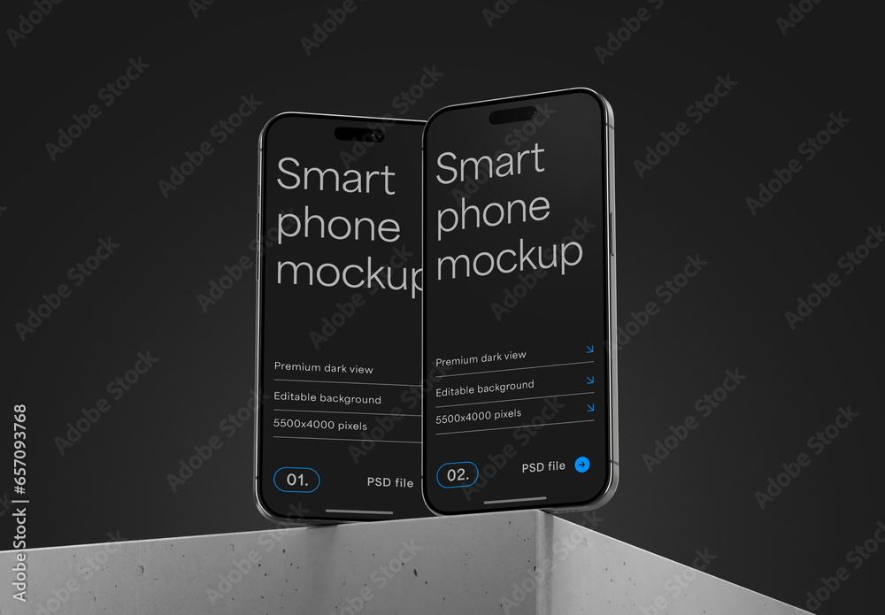 Dark Smartphone Mockup Stock Template | Adobe Stock