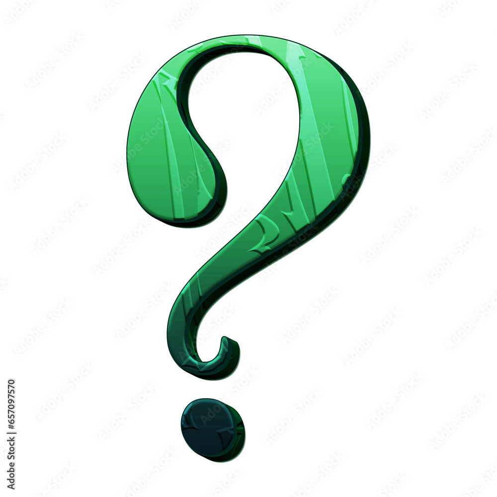 Green question mark symbol isolated on transparent background. This is ...