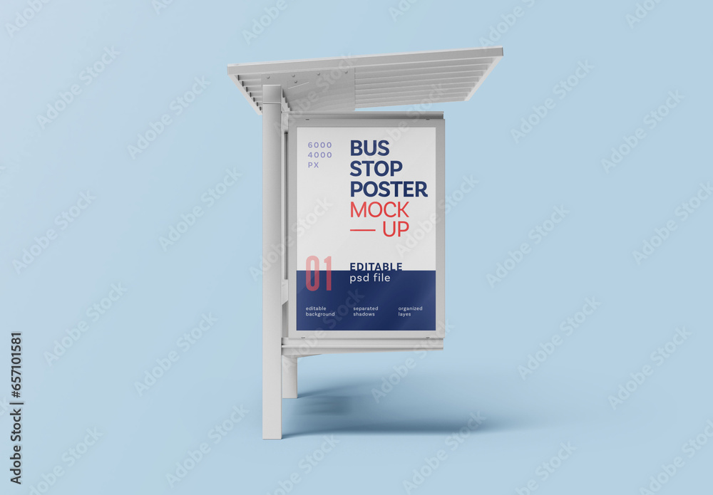 Bus Stop Poster Mockup Stock Template | Adobe Stock
