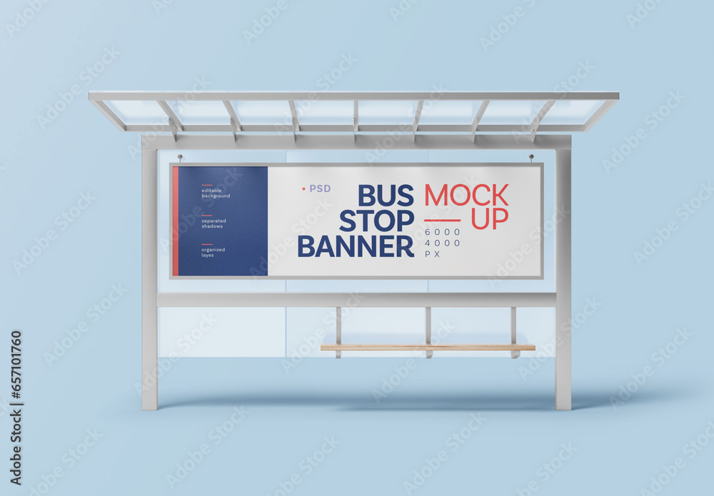 Bus Stop Poster Mockup Stock Template | Adobe Stock