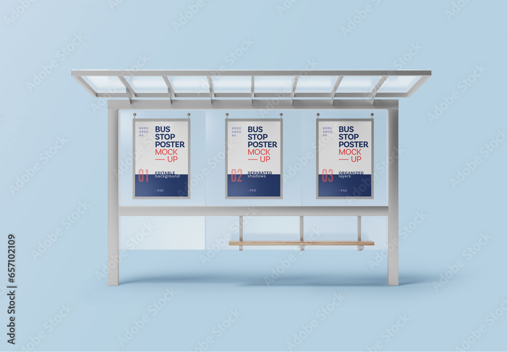 Bus Stop Poster Mockup Stock Template | Adobe Stock