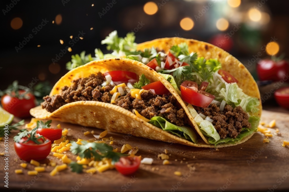 Hyper-Realistic Delicious High-Resolution Freshly Cooked Juicy Taco ...