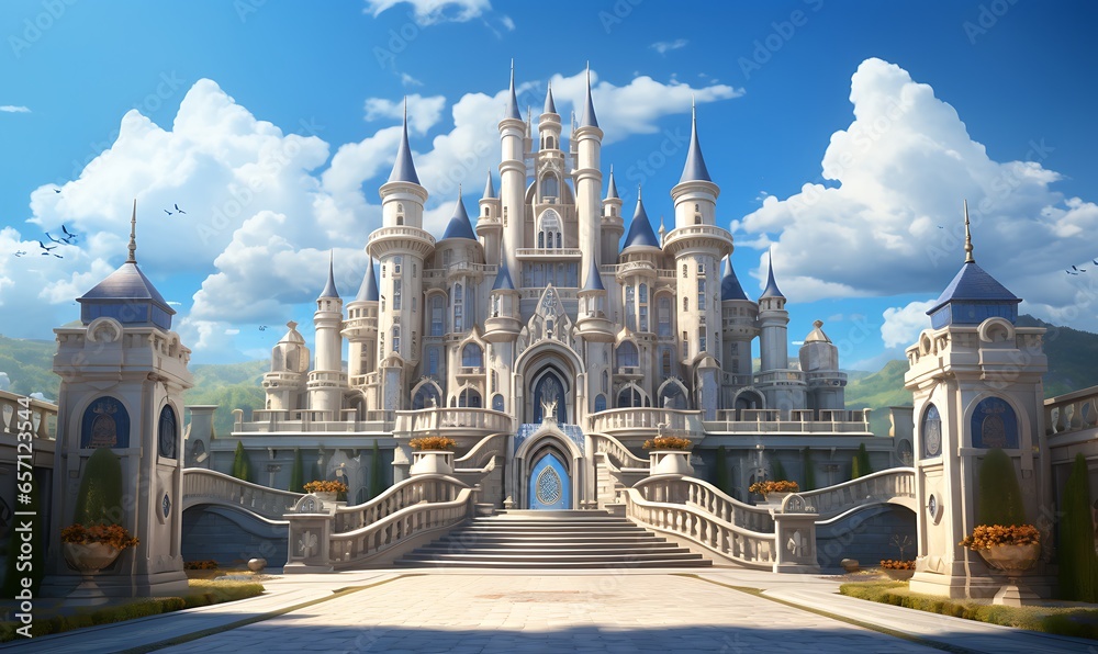 classic castle background with all the luxury, Generative Ai Stock ...