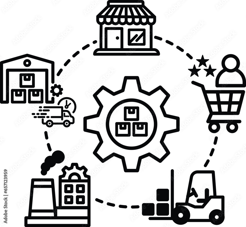 supply chain icon symbol illustrator Stock Vector | Adobe Stock